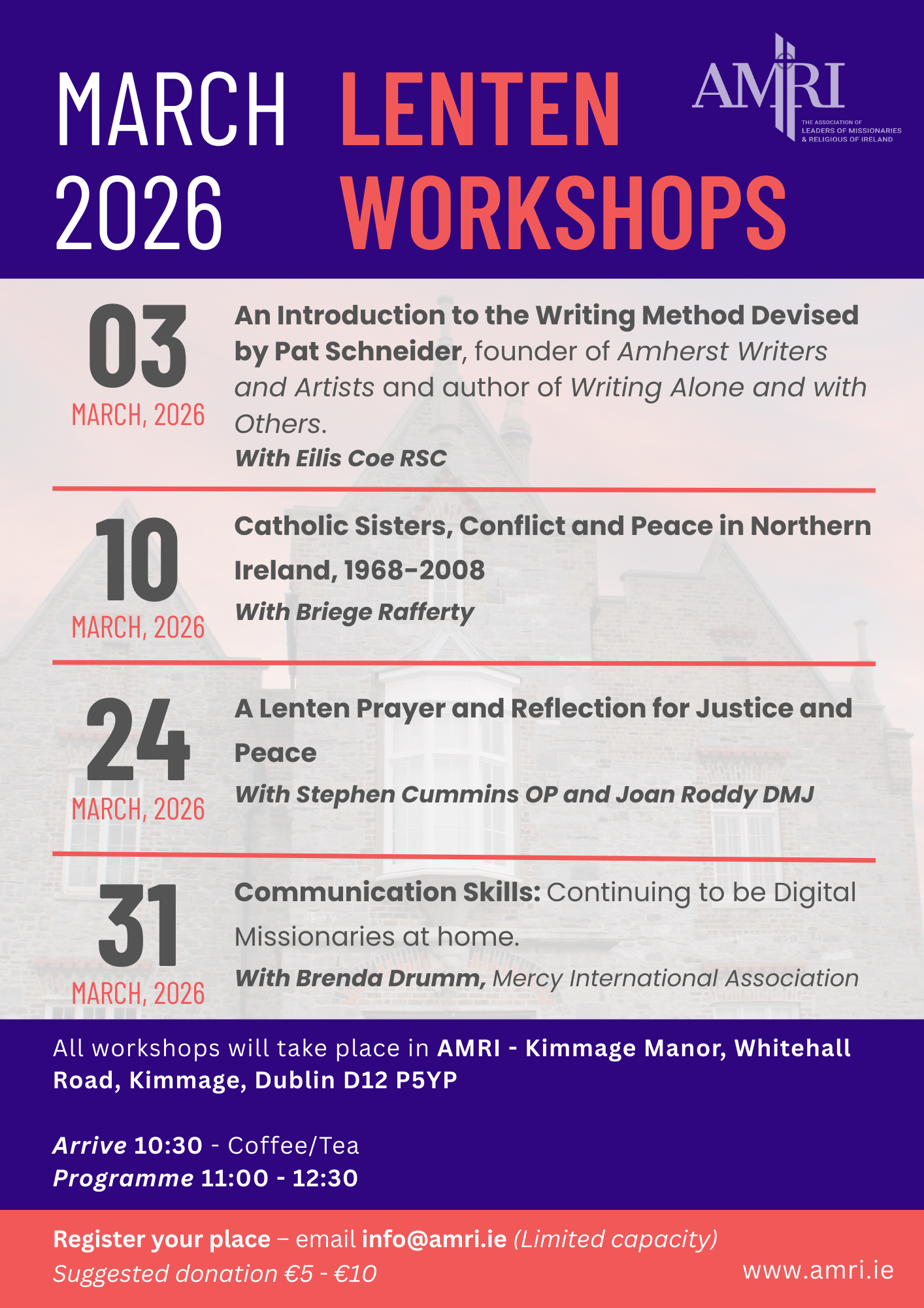 AMRI Lenten Workshops - AMRI
